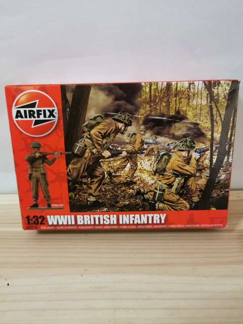 AIRFIX WW2 BRITISH Infantry Unpainted Model Soldiers Scale 1:32 £12.50 ...