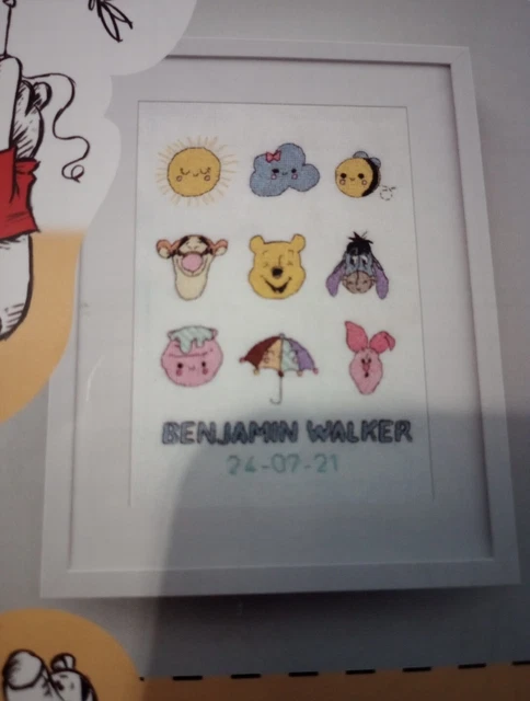 DISNEY WINNIE THE Pooh Cross Stitch Sampler Chart £2.00 - PicClick UK