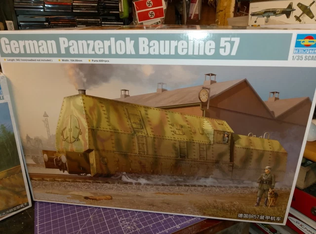 TRUMPETER TRAIN KITS 1/35 panzerlok baureine 57 and kanonen und ...