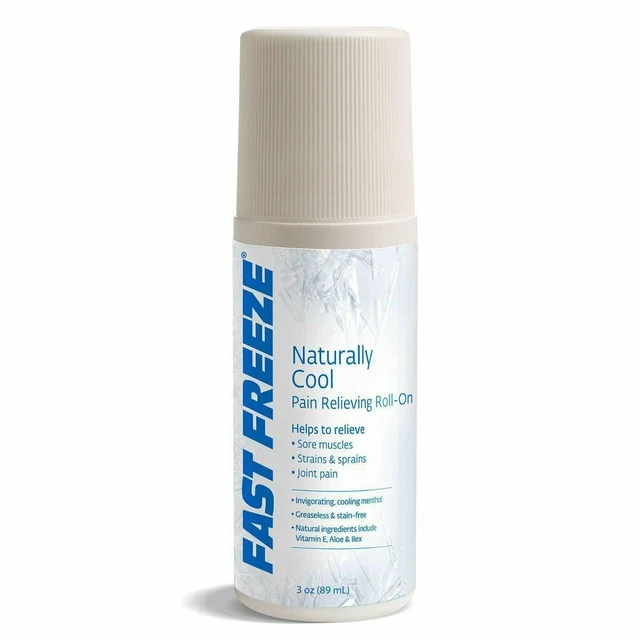 FAST FREEZE NATURALLY Cool Pain Relieving Roll-On Greaseless 3 Ounce ...