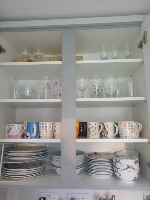 WREN KITCHEN WALL unit. Infinity Range. White With Ash Grey Edging ...