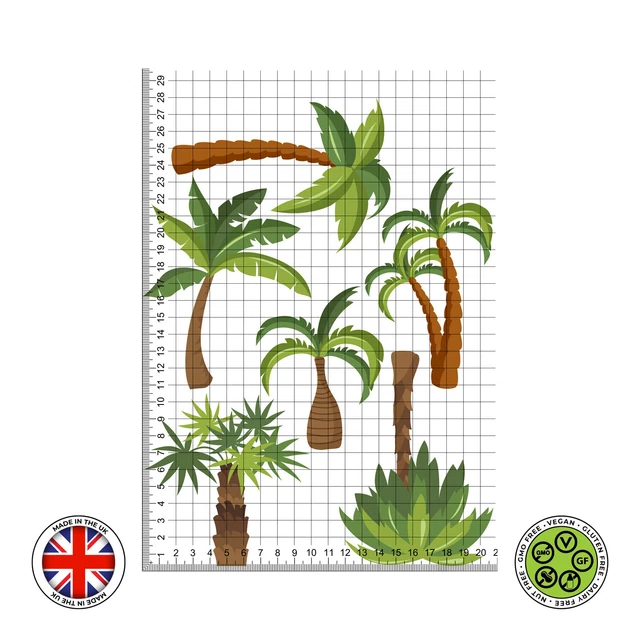 CARTOON TROPICAL PALM Trees bundle edible cake topper decoration ICING ...