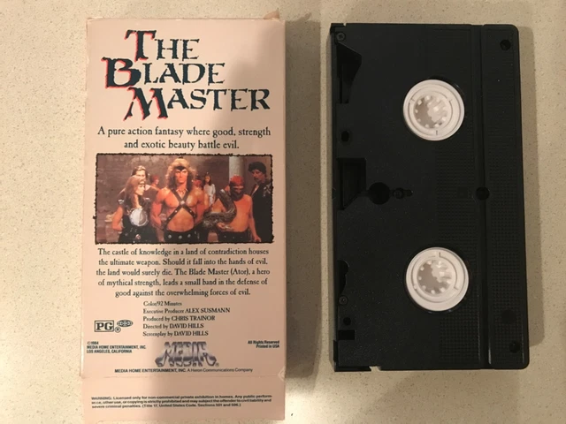 THE BLADE MASTER (VHS, 1984, Media Full Flap) Miles O'Keefe, Lisa ...