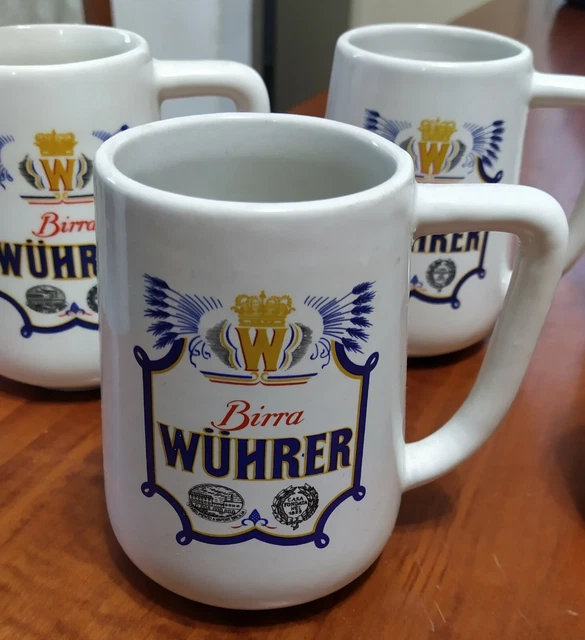 SET 6 BICCHIERI Birra Wuhrer Boccali in Ceramica - VINTAGE IN BUONE ...