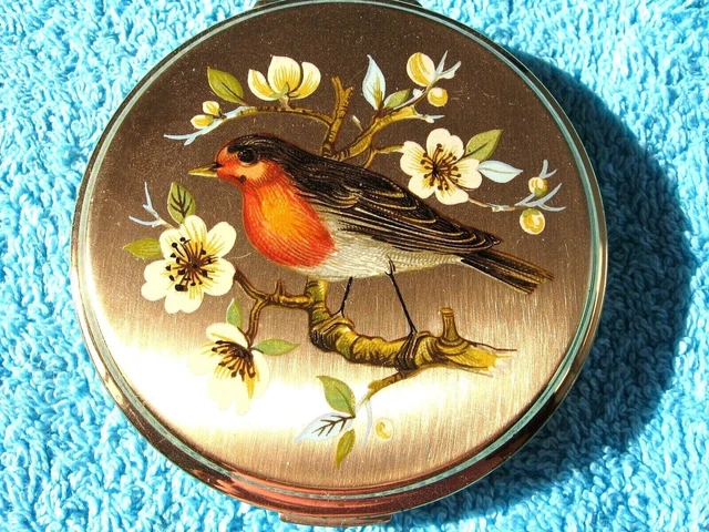 POUDRIER ANCIEN OISEAU Rouge gorge - Old STRATTON Compact Powder Bird ...