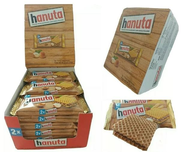 FERRERO HANUTA WAFER WITH HAZELNUT & COCOA (Box 18 packs-1.5oz) from ...