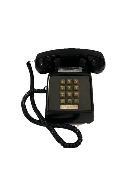 VINTAGE PUSH BUTTON DESK TELEPHONE black BELL SYSTEM WESTERN ELECTRIC ...