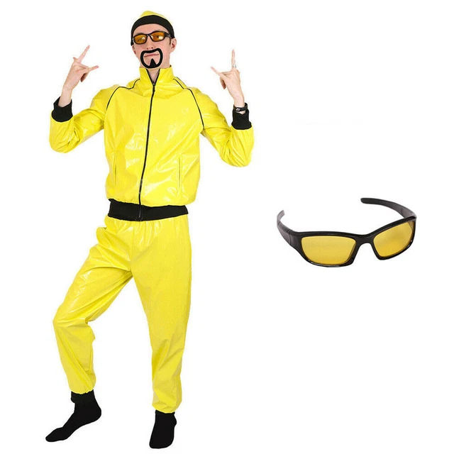 ADULTS 90'S RAPPER Costume Yellow Tracksuit Mens Gangster 1990'S Fancy ...