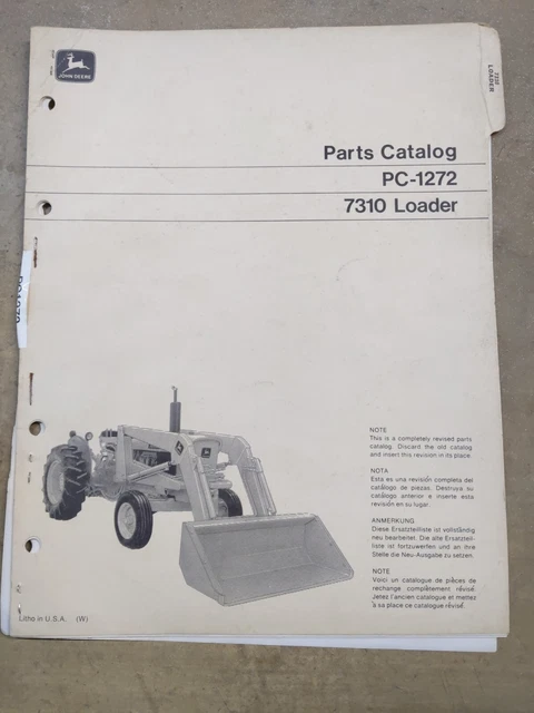 JOHN DEERE 7310 Loader Parts Catalog, PC-1272 $41.90 - PicClick