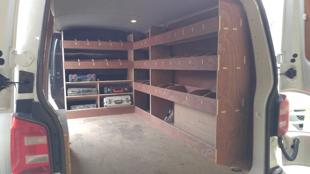 VW T5 T6 SWB Triple Van Racking Plywood Shelving Storage £365.00 ...