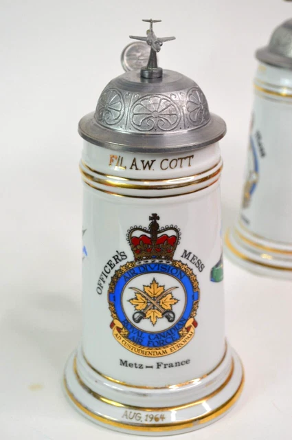 HUGO SCHMIDT KOBLENZ RCAF Lidded Stein Pair with Nude Lady F/L A. W ...