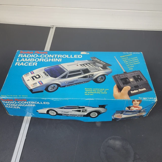 VINTAGE RADIO SHACK Radio Controled Lamborghini Remote Control Car ...