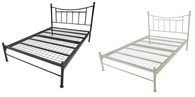 BRISTOL METAL BED Frame Black/Ivory - Contract Mesh Base, 3ft, 4ft ...