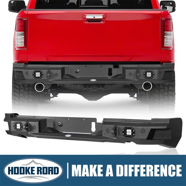 HOOKE ROAD REAR Back Bumper Bar w/LED License Plate Light Fit 2019-2024 ...