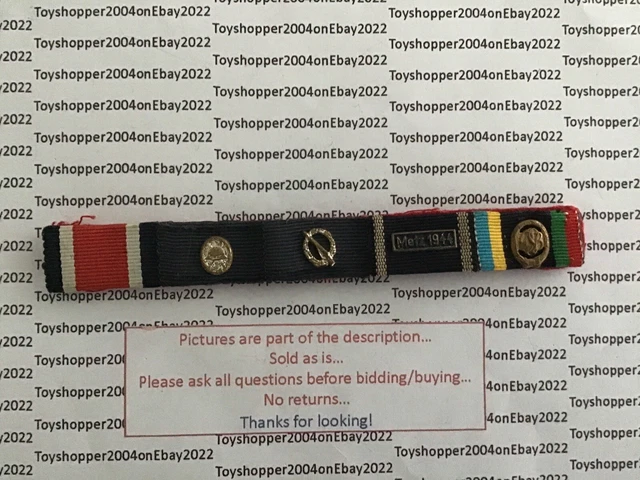 GERMAN WW2 1957 Veteran Bundeswehr Ribbon Bar with Iron Cross & Metz ...