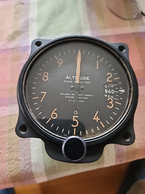 WW2 MILITARY AIRCRAFT Altimeter Indicator Instrument Kollsman 127-056 ...