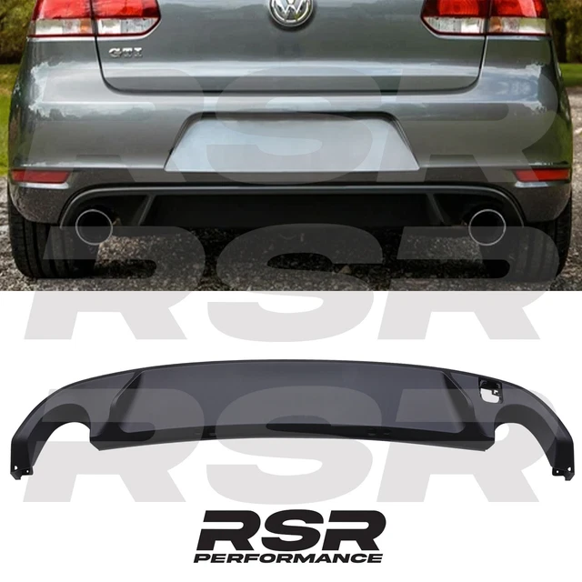 TWIN EXHAUST REAR Bumper Diffuser Splitter Valance For Vw Golf Vi Mk6 ...