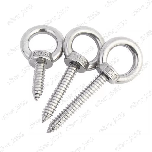 304 STAINLESS STEEL Lifting Eye Bolt Self Tapping Screws M4 M5 M6 M8 M10 M12 M16 $32.53 ...