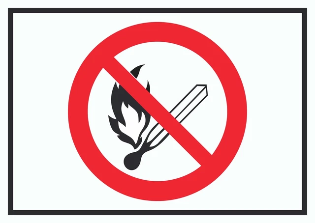 FIRE AND OPEN Light Forbidden Symbol Sign £8.23 - PicClick UK
