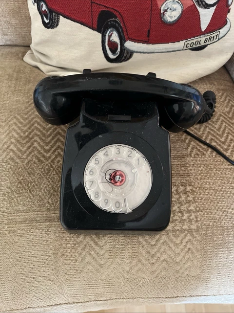 VINTAGE BT / GPO Rotary Dial Black Landline Telephone, Converted 1970’s ...