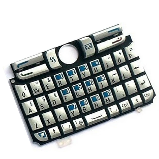 NOKIA N61 E61 QWERTY keyboard keypad silver front keys buttons Genuine ...