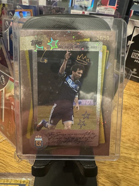 TOPPS ARGENTINA FOCUS 2025 Lionel Messi /50 First Hat-trick £16.34 ...
