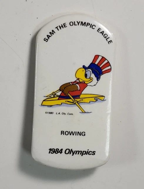 VINTAGE 1980S SAM Olympics Eagle USA Pin 2.25" LA Button Rowing $4.99 ...