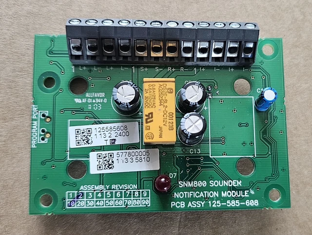 ADT TYCO ZETTLER SNM800 Addressable Fire Alarm Sounder Module PCB ASSY ...
