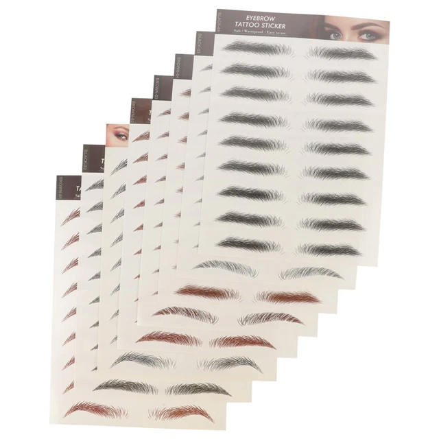 8 PCS HAIR Like Fake Eyebrows Waterproof Eyebrow Stickers Makeup ...