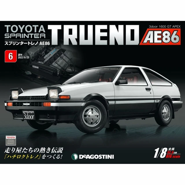 DEAGOSTINI WEEKLY TOYOTA SPRINTER TRUENO AE86 1/8 Scale No.6 from Japan ...