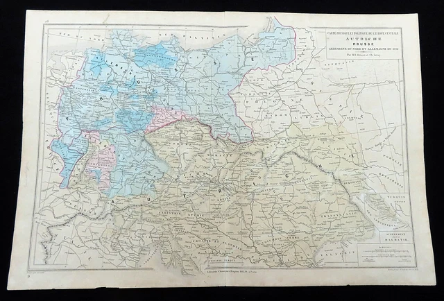 ANTIQUE MAP OF The Austro Hungarian Empire Prussia Bohemia Moravia ...