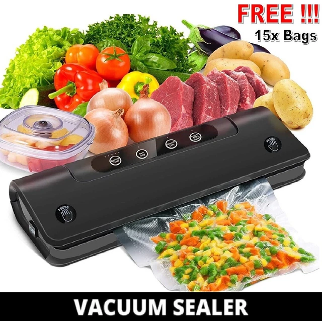 VACUUM SEALER MACHINE Fresh Food Storage Saver Bags Rolls With Built-in ...