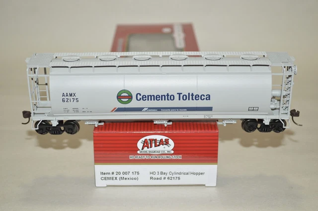 HO SCALE ATLAS CEMEX Mexico Cemento Tolteca cylindrical covered hopper ...