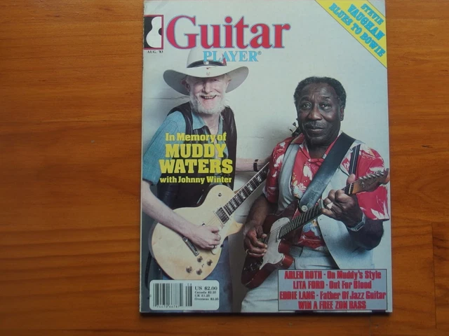 GUITAR PLAYER MAGAZINE August 1983 Muddy Waters Johnny Winter Stevie ...