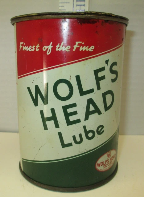 WOLF'S HEAD GREASE Oil / Gas Station Metal 1 # Can £27.33 - PicClick UK