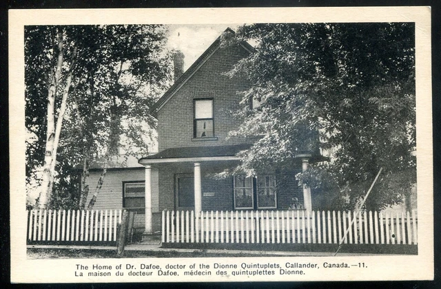 CALLANDER ONTARIO POSTCARD 1930s Dionne Quintuplets Dr. Dafoe Home by ...