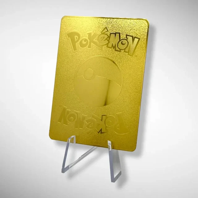 POKEMON PIKACHU CHARIZARD Metal Gold FanArt Design Card COLLECTABLE DX ...