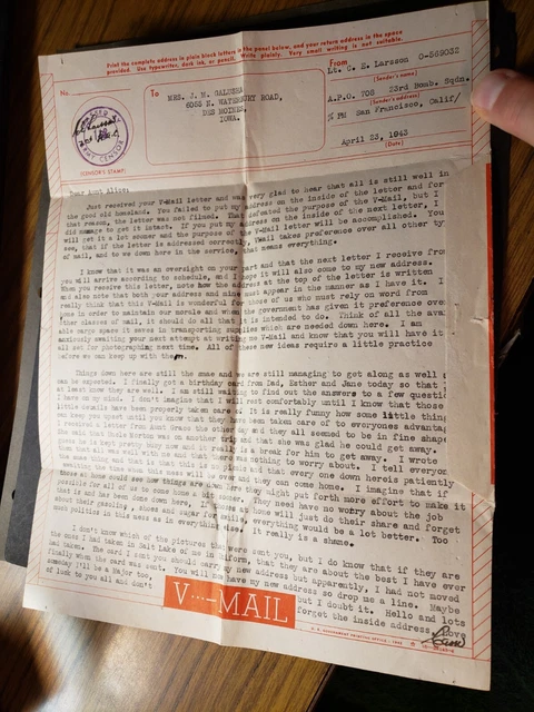 APO 708 ESPIRITU SANTO, NEW HEBRIDES 1943 Censored WWII Army Cover V ...