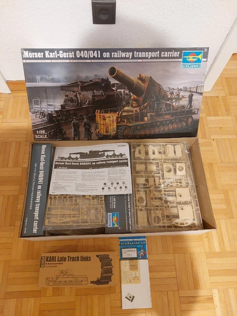 TRUMPETER 00209 - 1:35 Mörser Karl Gerät 040/041,Eisenbahn-Transport ...