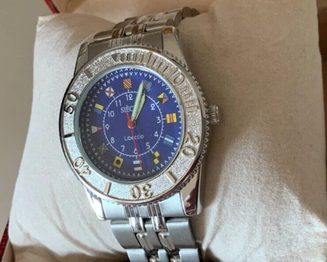 SIECLE MONTRE LIBECCIO Tout Acier Avec Drapeaux, Mécanisme Quartz EUR ...
