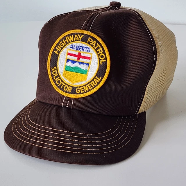VINTAGE ALBERTA HIGHWAY Patrol Trucker Hat Mesh Cap Snap Back Patch ...
