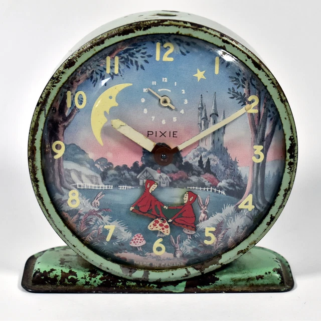 VINTAGE WESTCLOX PIXIE Animated Child's Alarm Clock (Not Working) $90. ...