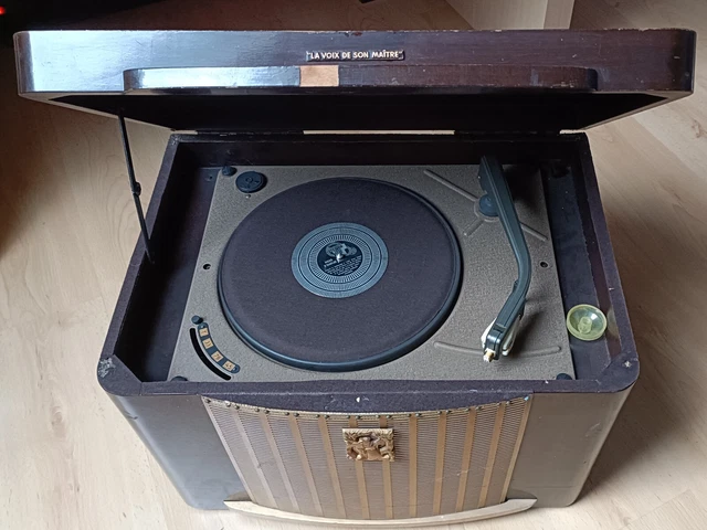 TOURNE DISQUE ÉLECTROPHONE ancien années 50 Marque : La voix de son ...