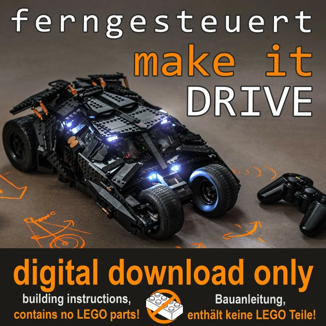 REMOTE CONTROLLED BATMAN Tumbler LEGO 76023 Batmobile Motorized (not ...