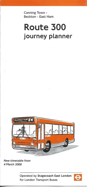 LONDON BUSES ROUTE 300 Journey Planner - Mar 2000 £1.04 - PicClick UK