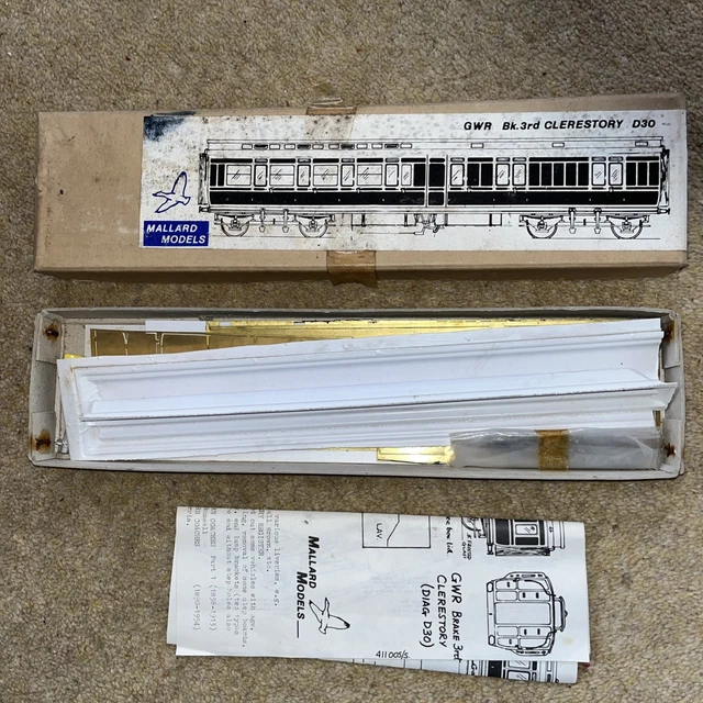 MALLARD MODELS BRASS kit GWR Brake 3rd clerestory dia. D30 New Old Stock 4mm £47.43 - PicClick UK