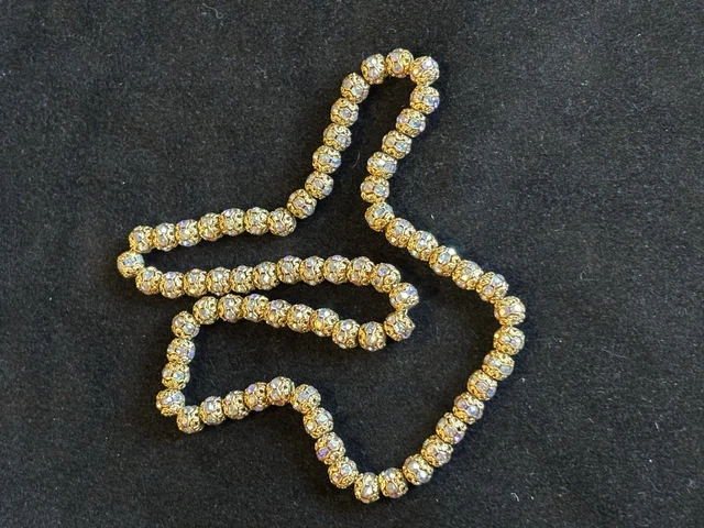 VINTAGE 1960’S AURORA Borealis Rhinestone Bead Balls Costume Jewelry ...