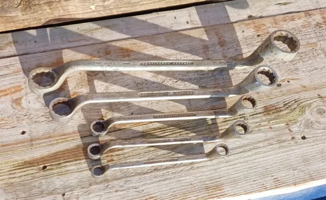 5 VINTAGE GARRINGTON Kestrel Ring Spanner’s 11/16 BSF + 3/16 Whitworth ...