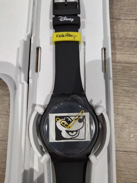 SWATCH X KEITH HARING x DISNEY MICKEY MOUSE Watch * Blanc sur Noir £57.00 - PicClick UK