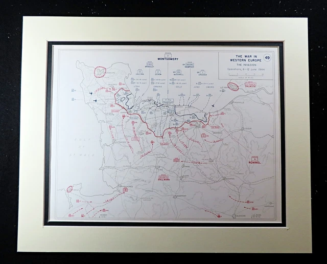 ALLIED INVASION OF Europe WW2 Map War Operations Plan June 1944 West ...